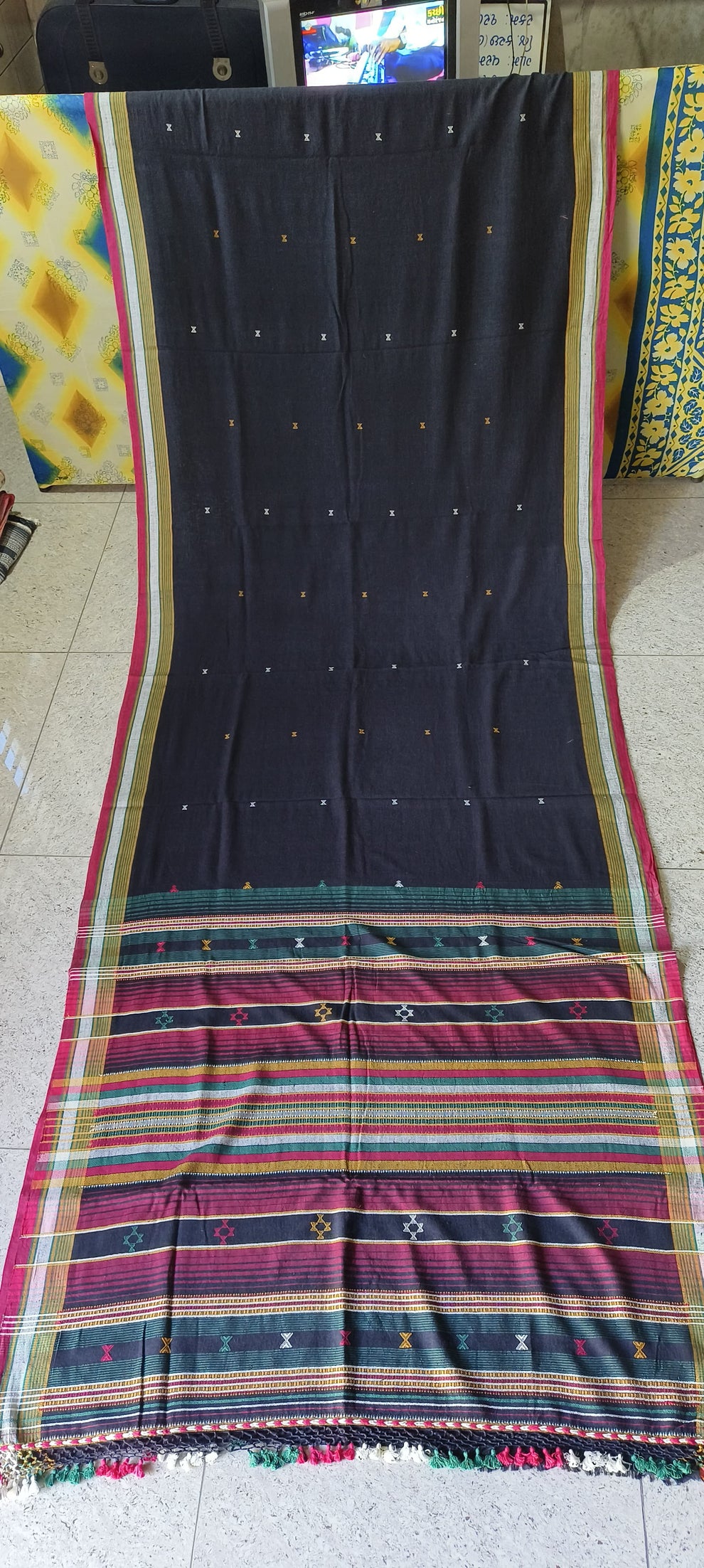 Kala Cotton Bhujodi Saree from Kutch Weavers - Handcrafted Elegance at ...
